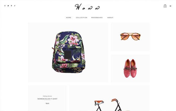Online store website design - Woww